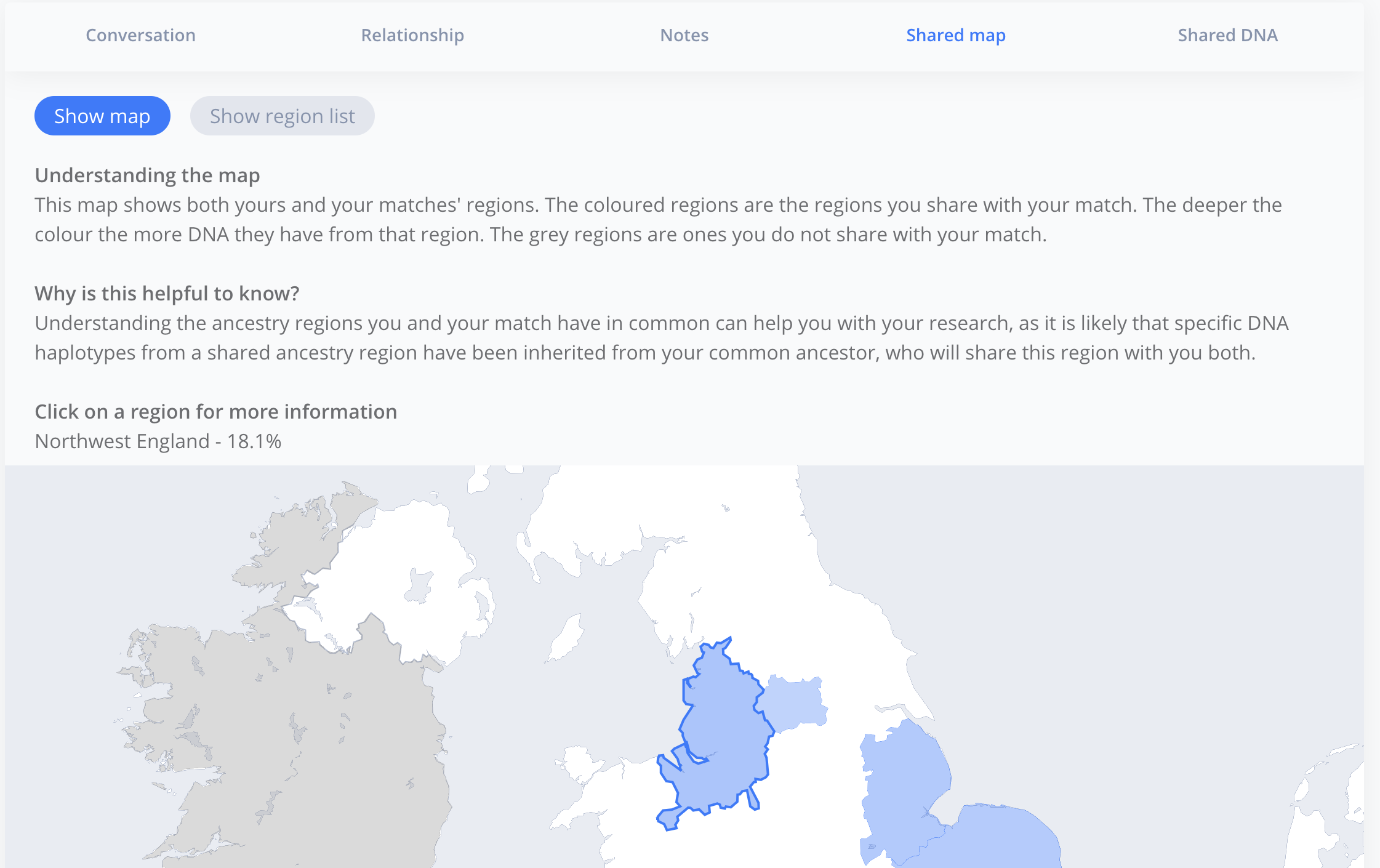 Shared maps – Support Center | Living DNA